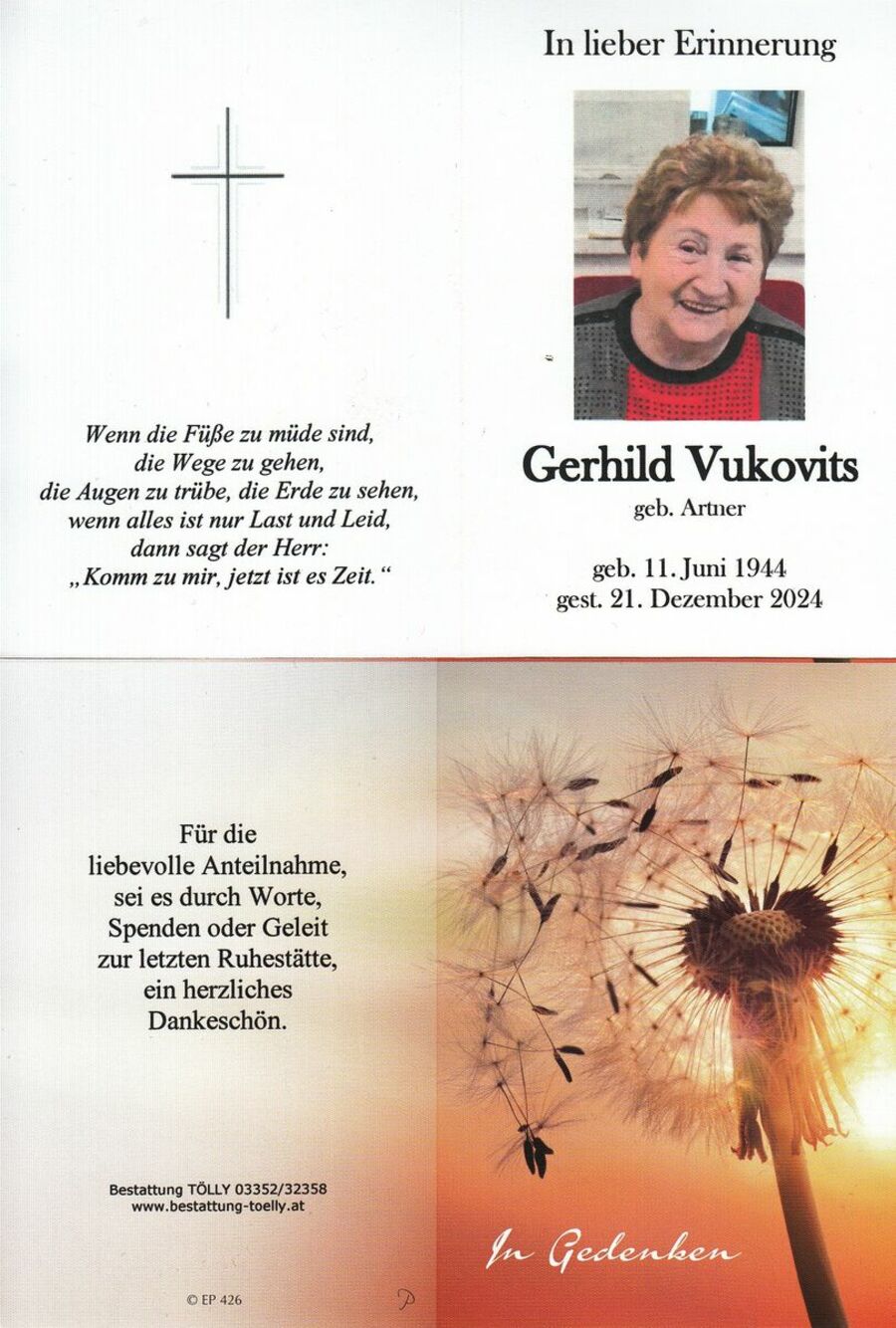 Bestattung TÖLLY: Wir trauern um