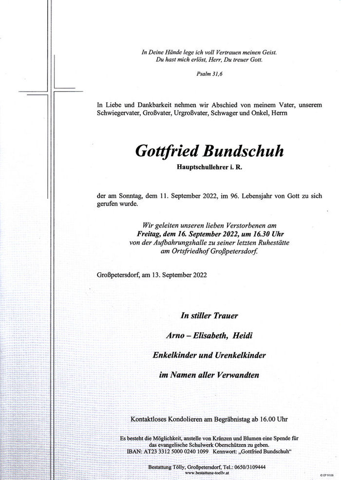 Bestattung TÖLLY: Wir trauern um