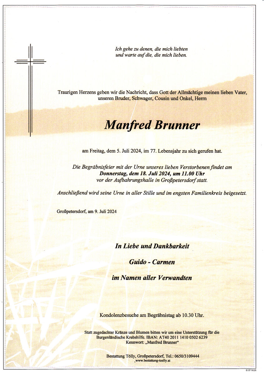 Bestattung TÖLLY: Wir trauern um