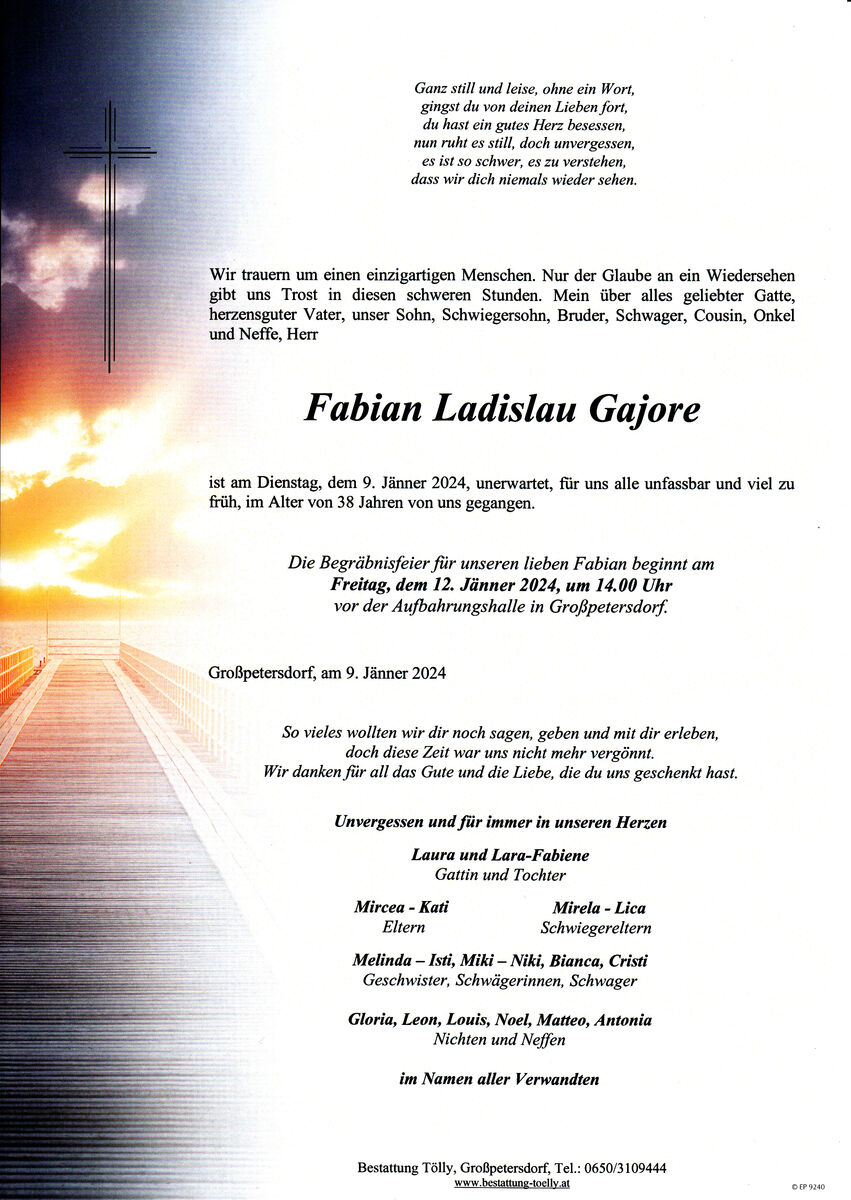 Bestattung TÖLLY: Wir trauern um