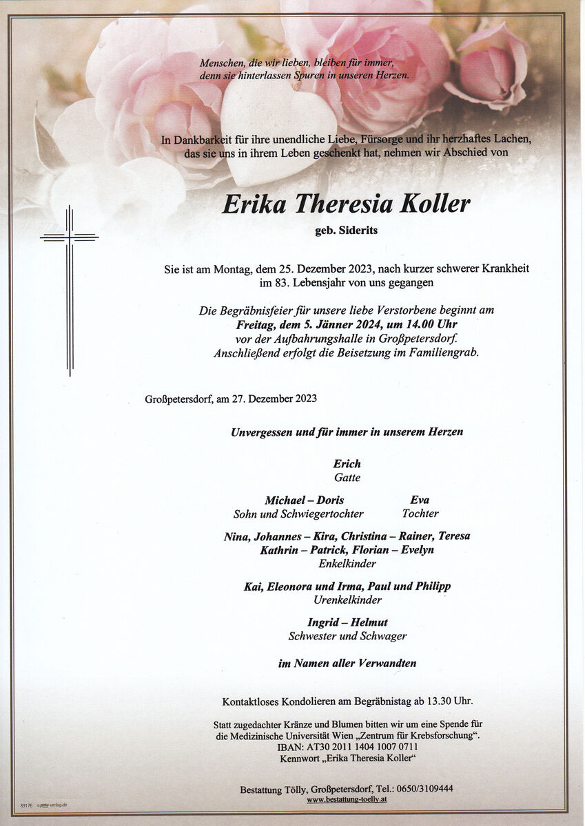 Bestattung TÖLLY: Wir trauern um